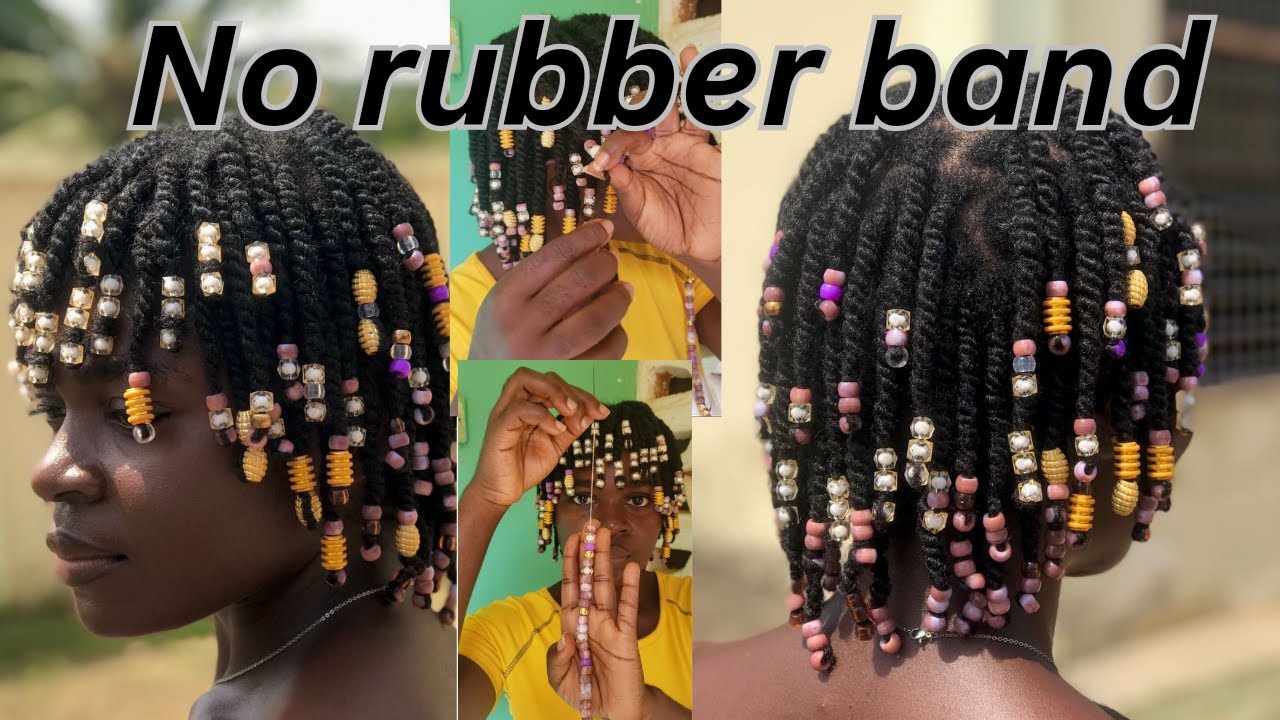 Easy and quick way to add beads to your braids/save time and energy ...