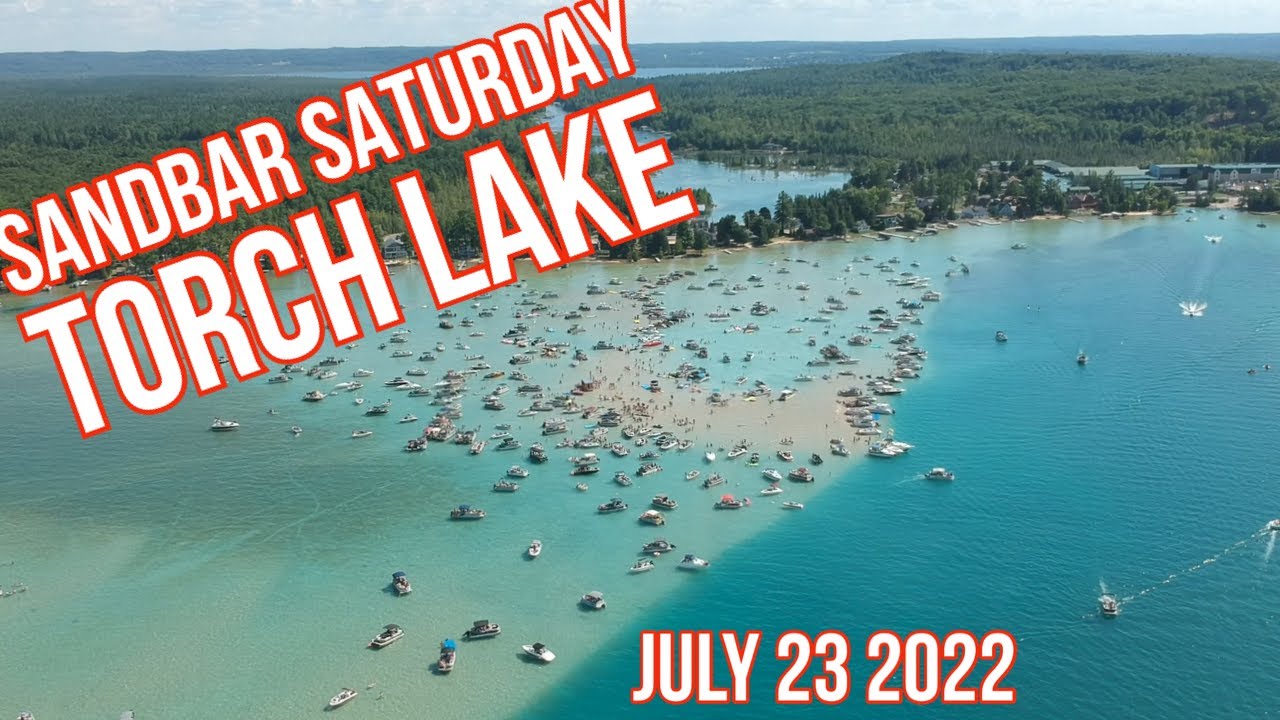 Sandbar Saturday on Torch Lake - Drone Video - July 23 2022 - YouTube