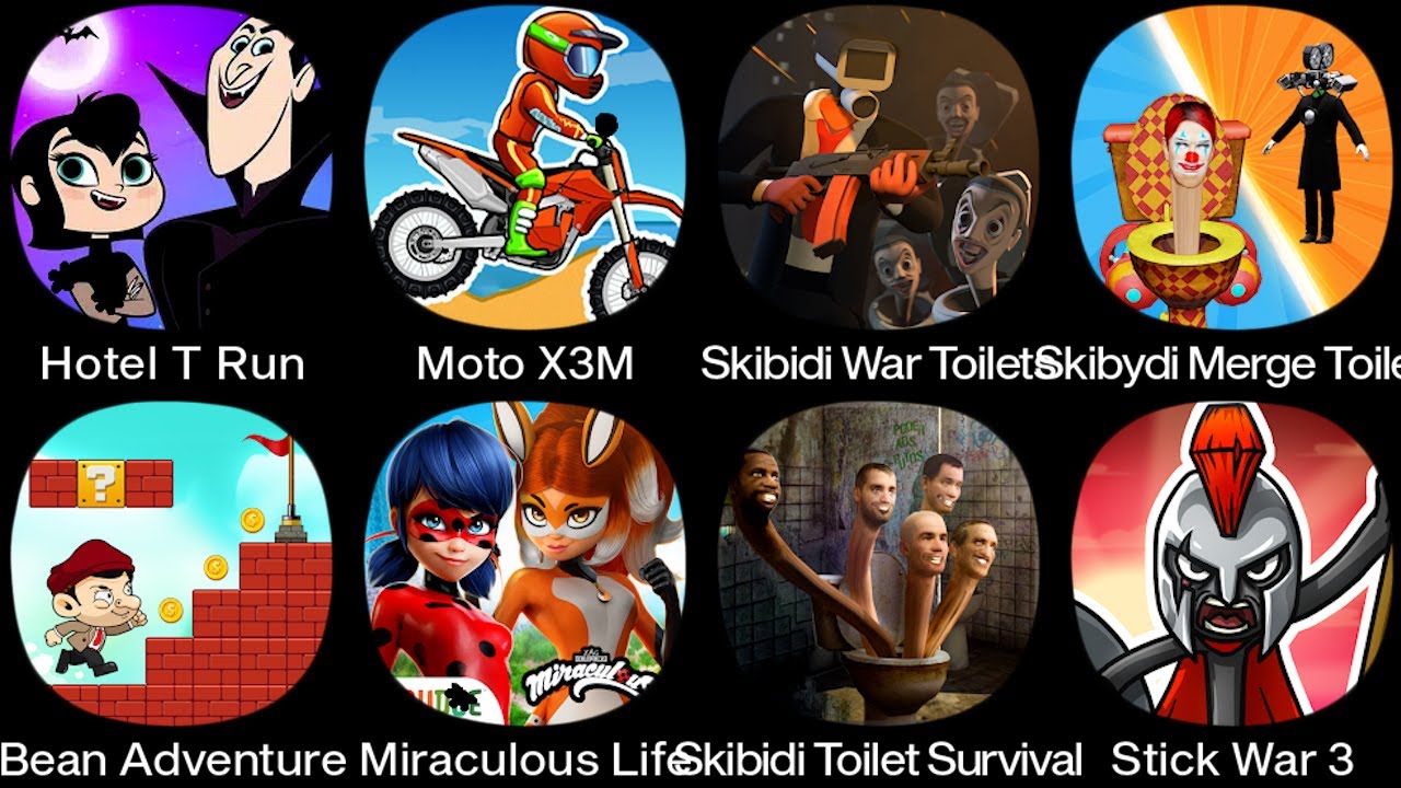 Skibydi Merge Toilet,Hotel T Run,Miraculous Life,Dye Hard,Stick War 3 ...