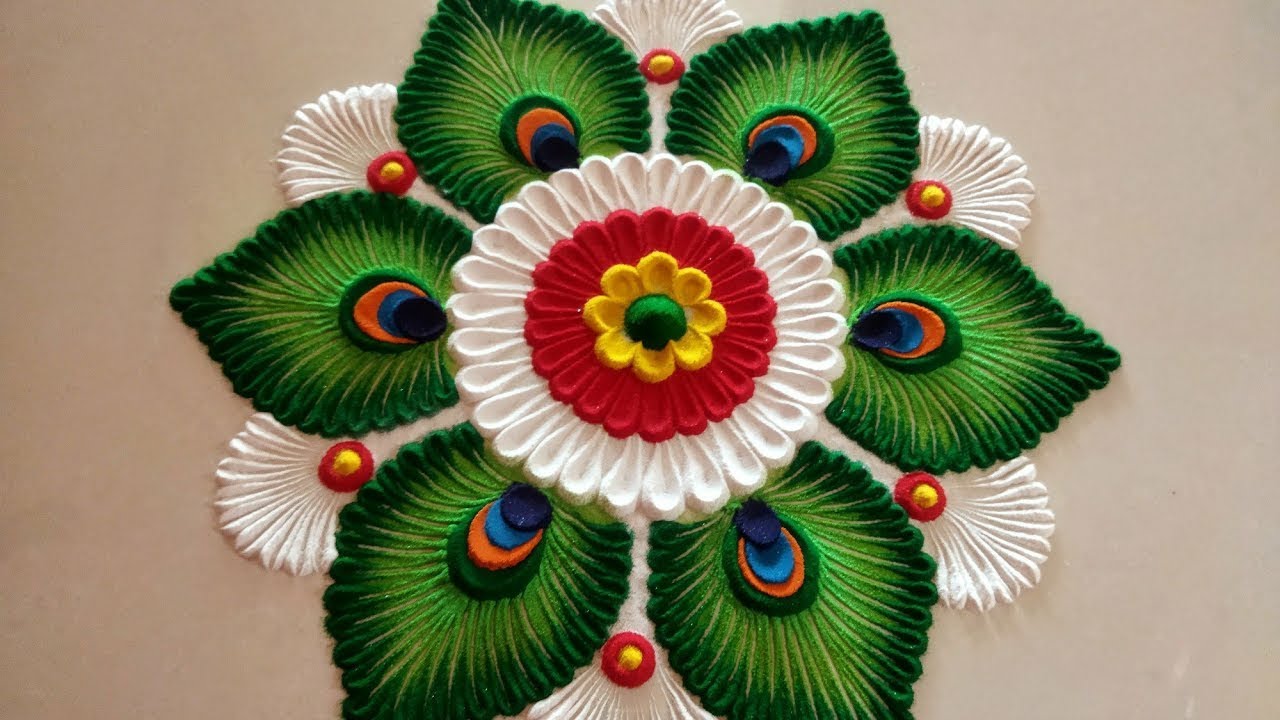 Diwali & dhanteras rangoli|| durga puja rangoli designs. Festival ...