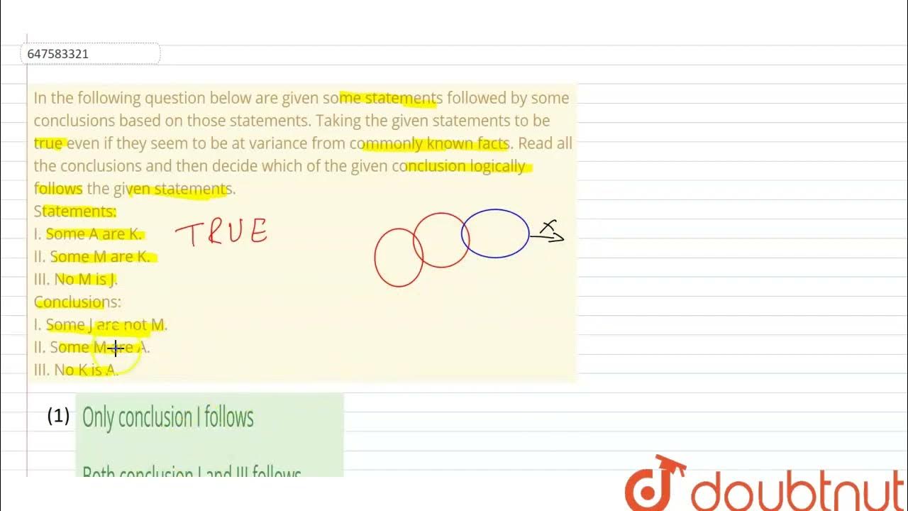 In the following question below are given some statements followed by some conclusions based on ...