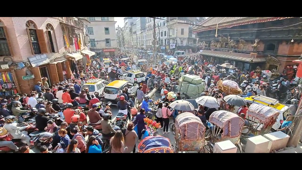 Heavy traffic jam inside Indrachowk, Kathmandu, Nepal | Nepal's Worst ...