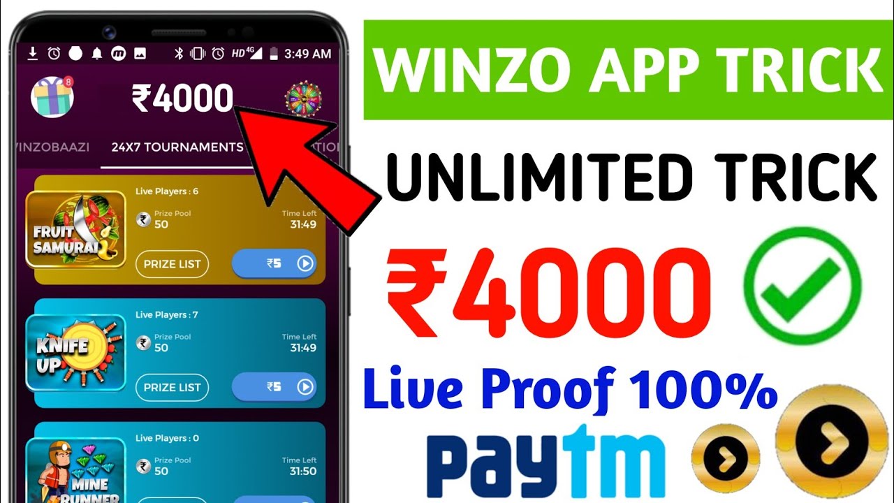 Winzo Gold Game Unlimited Trick 2020 || सिर्फ 2 मिनट में ₹4000 Paytm ...