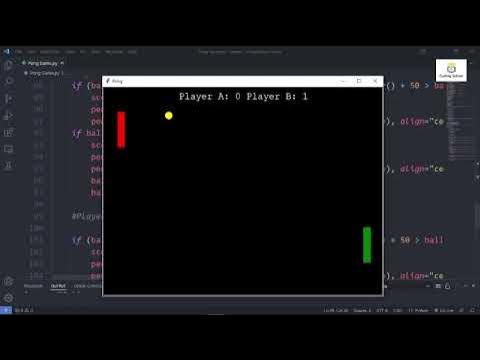 Pong Game using Python With Source Code in Description | Coding School ...