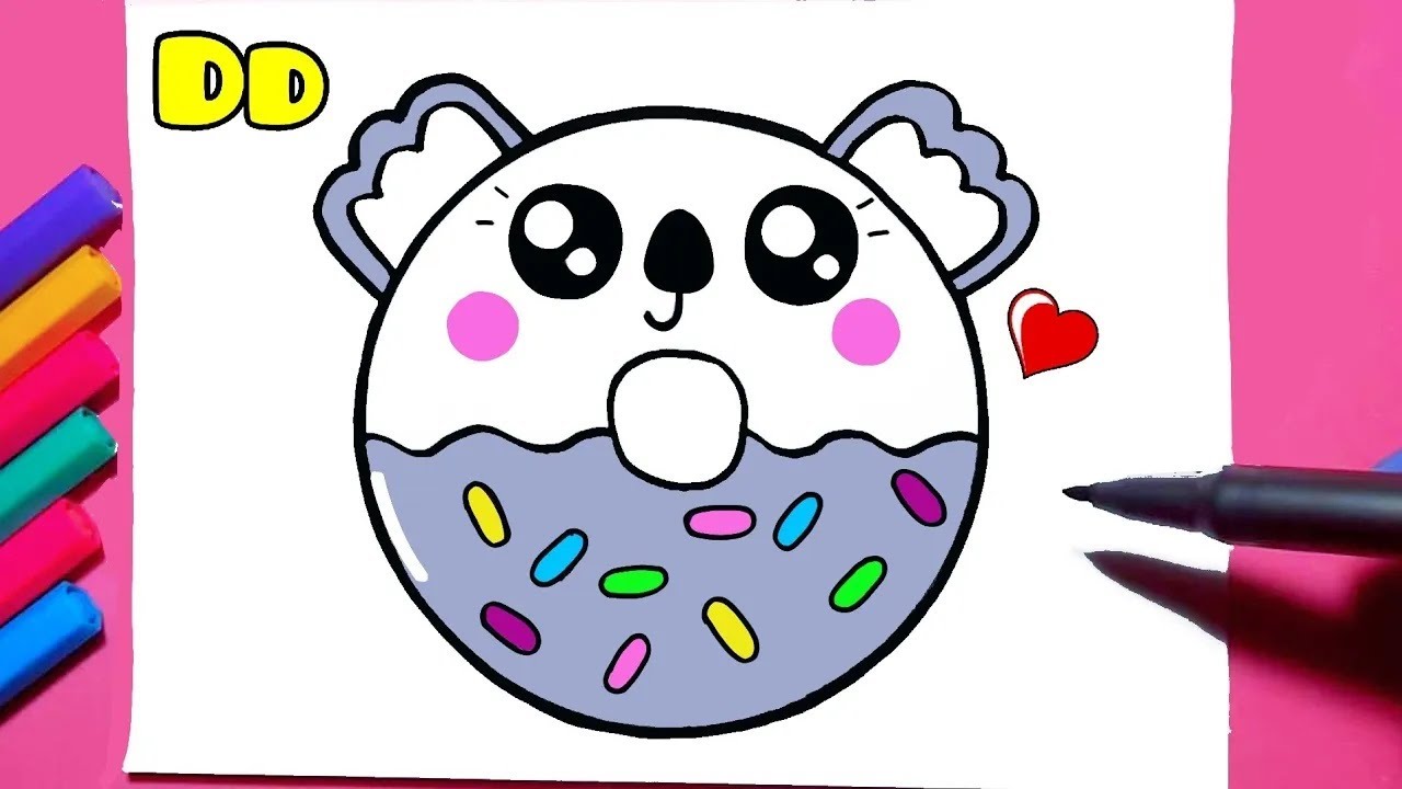 HOW TO DRAW A BEAUTIFUL KAWAII KOALA DONUT - YouTube