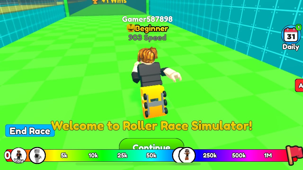 Becoming the fastest in Roblox Roller Race Simulator!! - YouTube