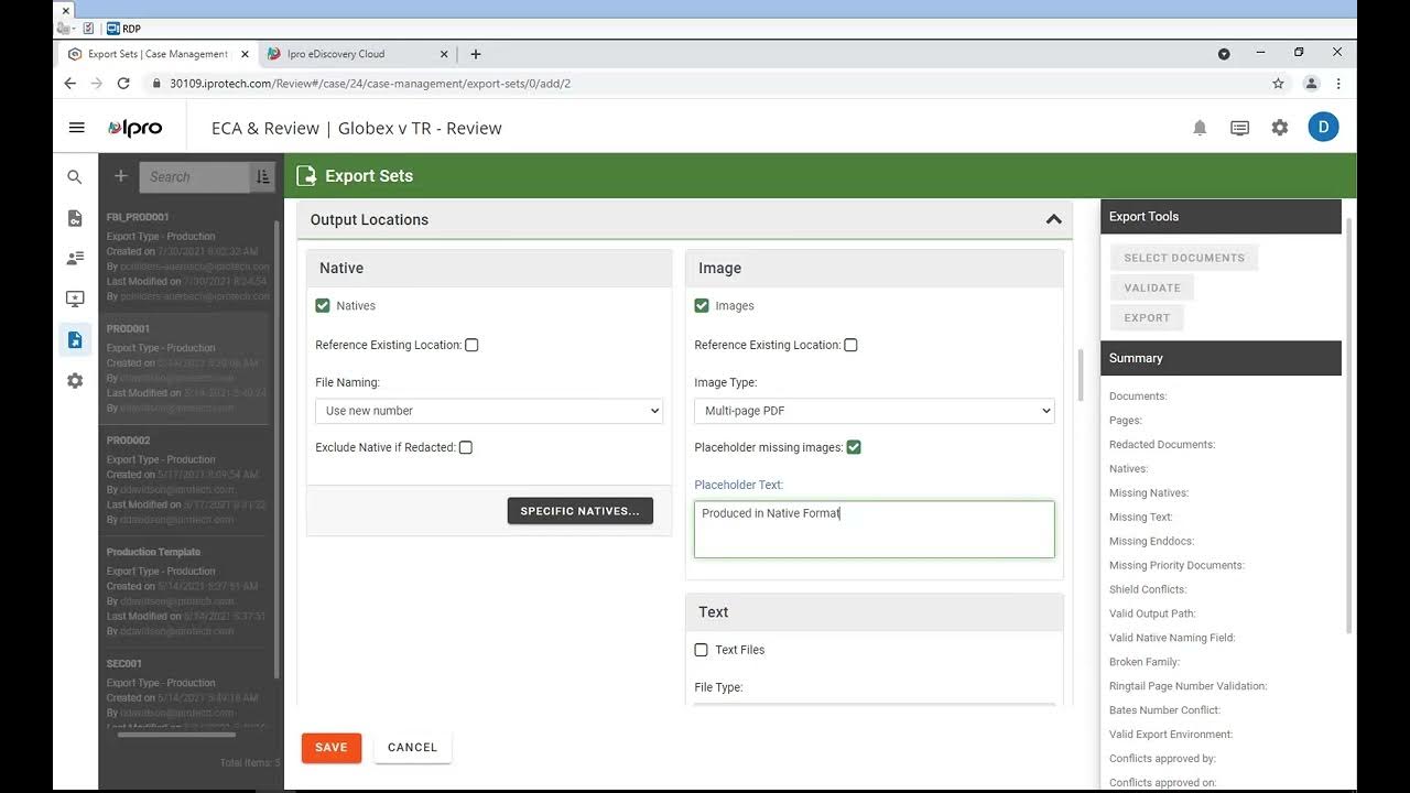 IPRO | Open Discovery - Export Set Options - YouTube