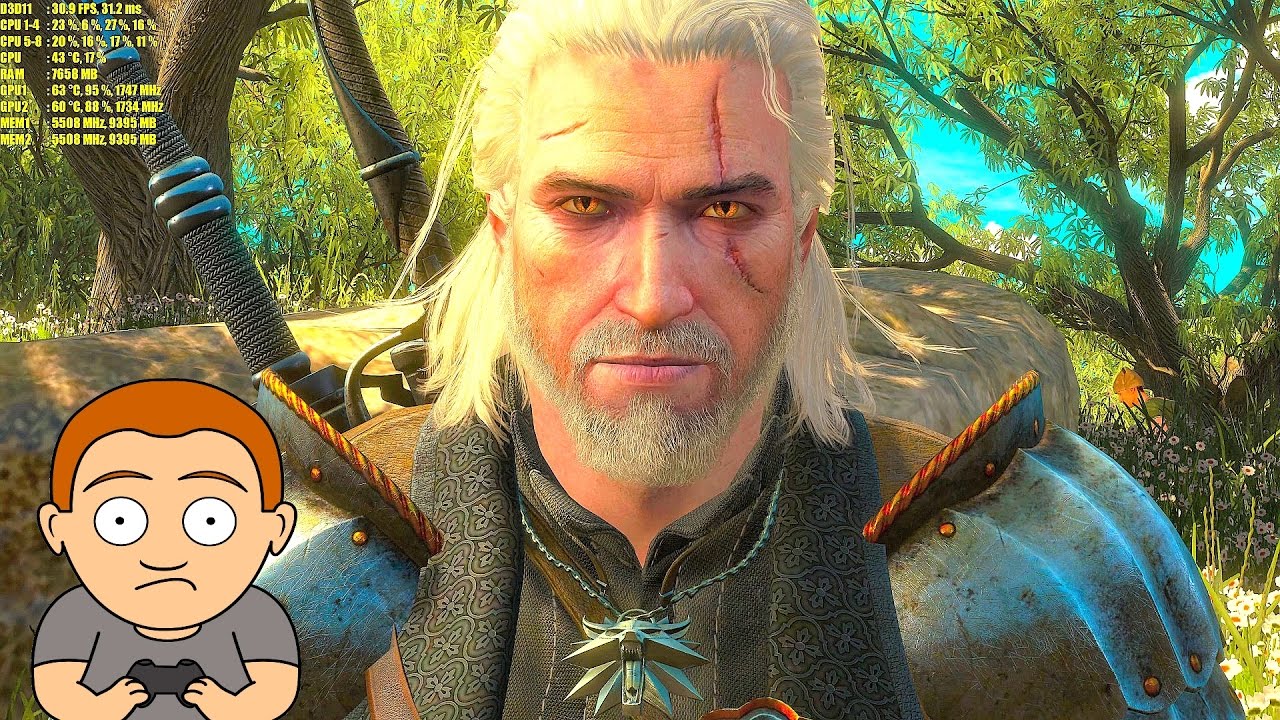 The Witcher 3 8K Resolution GTX 1080 TI SLI Frame Rate Performance Test ...