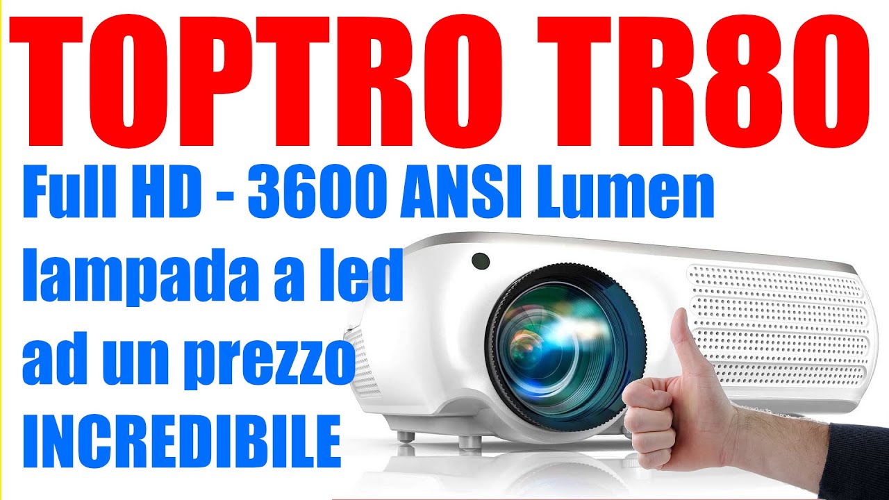 unboxing e prova video proiettore toptro tr80 economico full hd 3600 ...