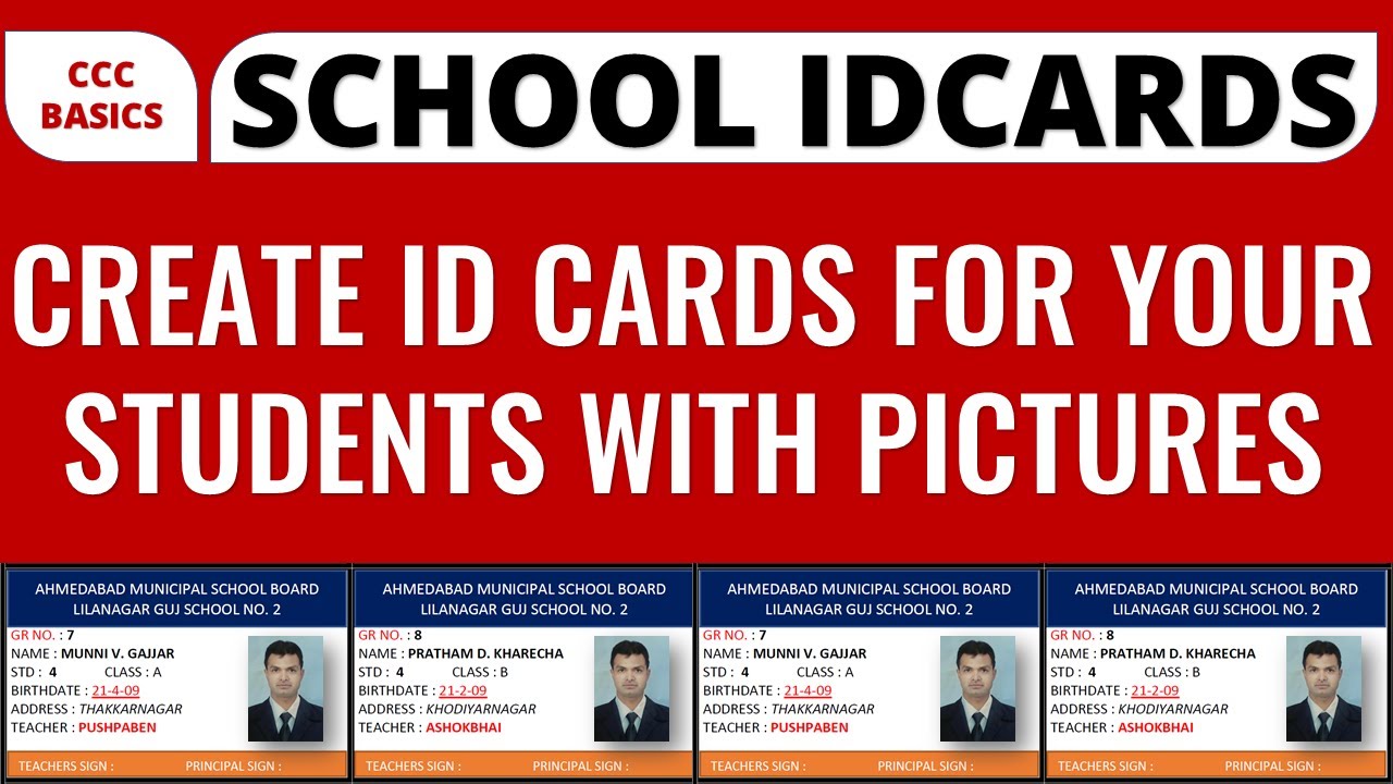 CREATE SCHOOL ICARDS I ID CARDS FOR STUDENTS I INSERT PICTURES IN ...