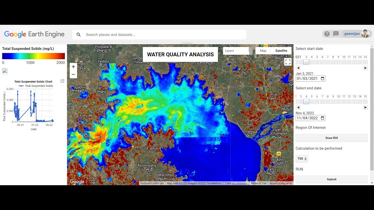 Google Earth Engine Web application for Water Quality Monitoring using ...