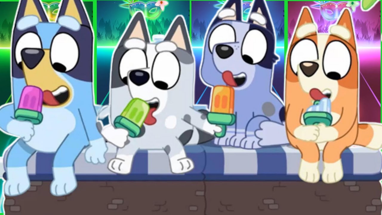 Bluey And Friends Eating Popsicles VS Bingo Bluey? Freeze Dance Brain ...