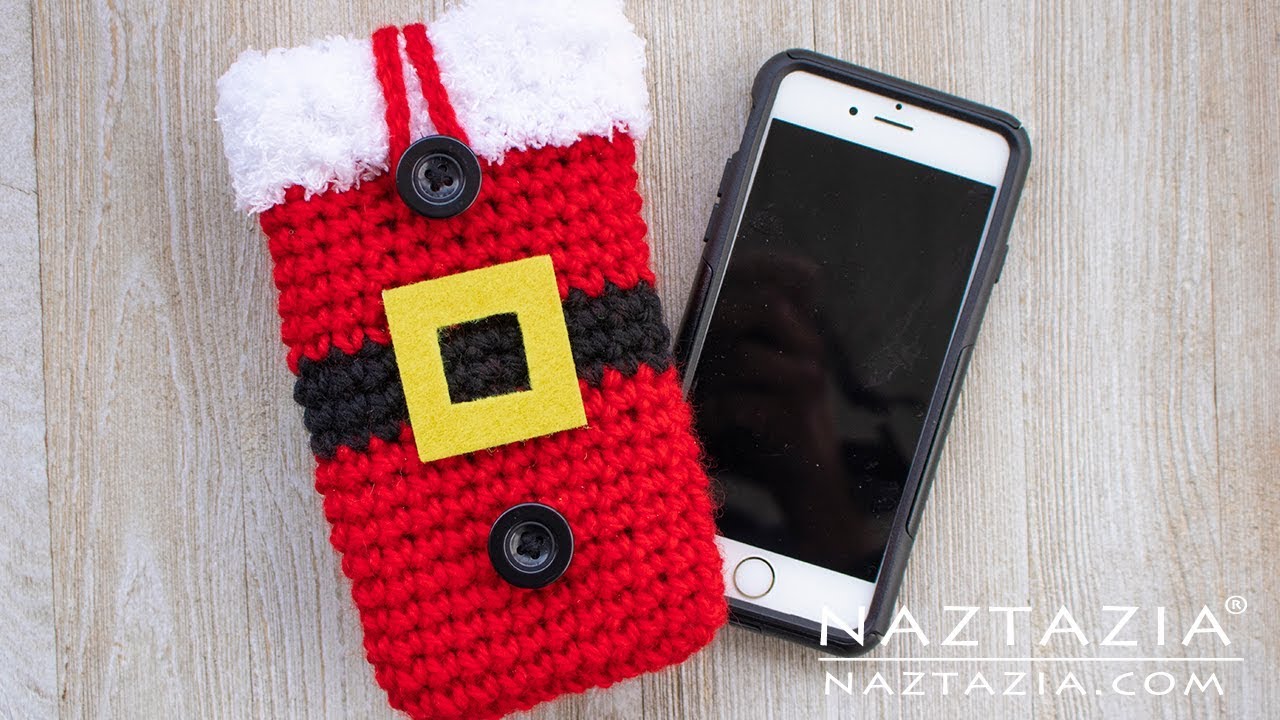 HOW to CROCHET SANTA CLAUS CELL PHONE CASE - Christmas DIY by Naztazia ...