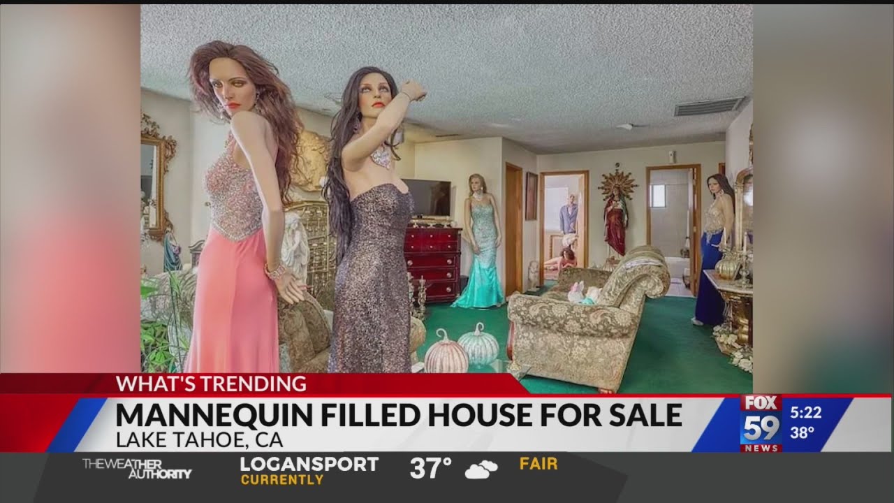 Mannequin filled house for sale goes viral - YouTube