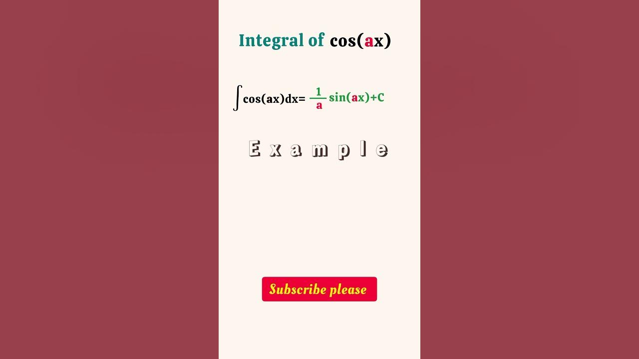 Integral of cos (ax) - YouTube