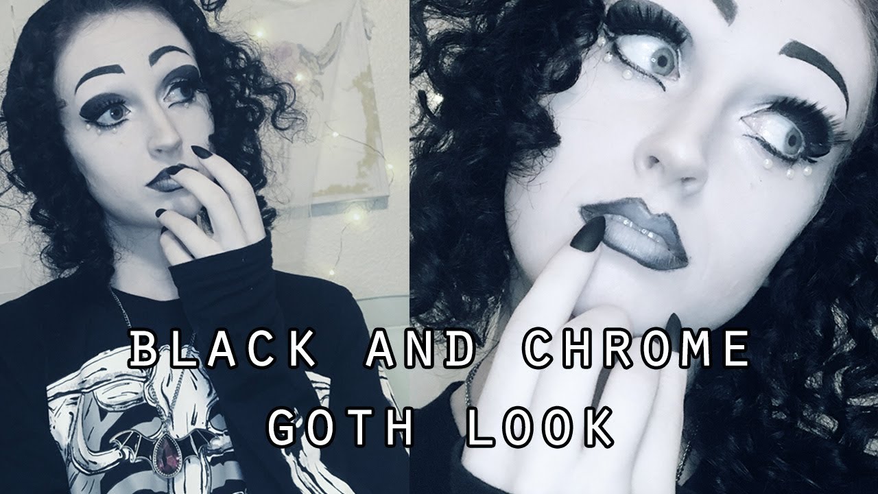 GRWM: Black and Chrome Goth Makeup - YouTube