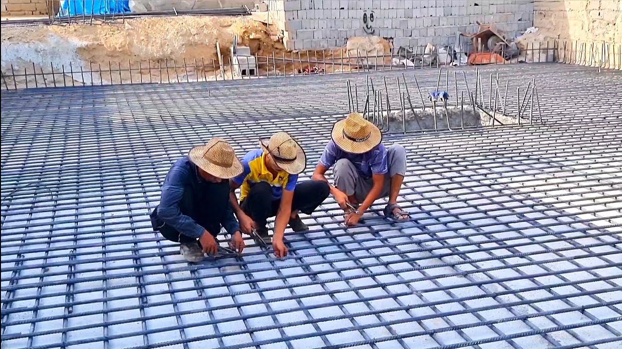 The method of implementing Mosleh concrete foundation - YouTube