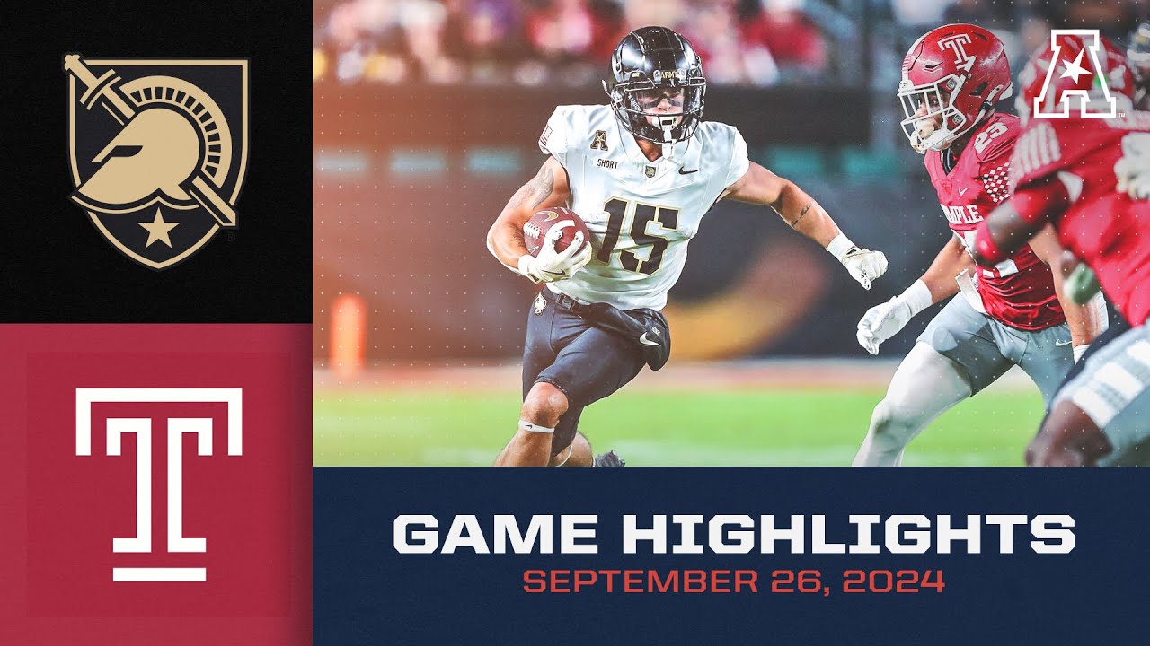 Game Highlights: Army vs Temple (September 26, 2024) - YouTube