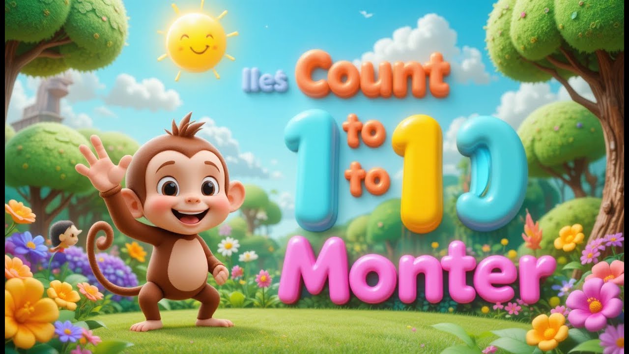 Monkey Counting Fun | Learn Numbers 1 to 10 with Monkeys for Kids - YouTube