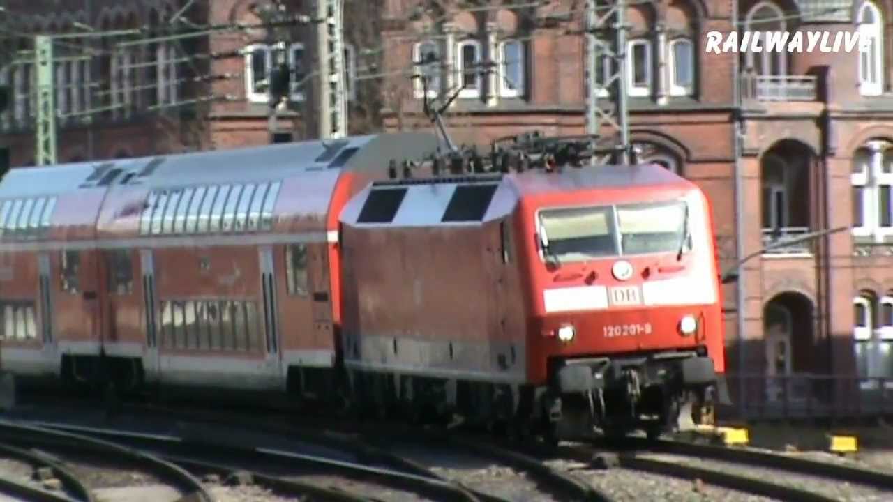 DB Class 120 hauling double decks in Hamburg (HD) - YouTube