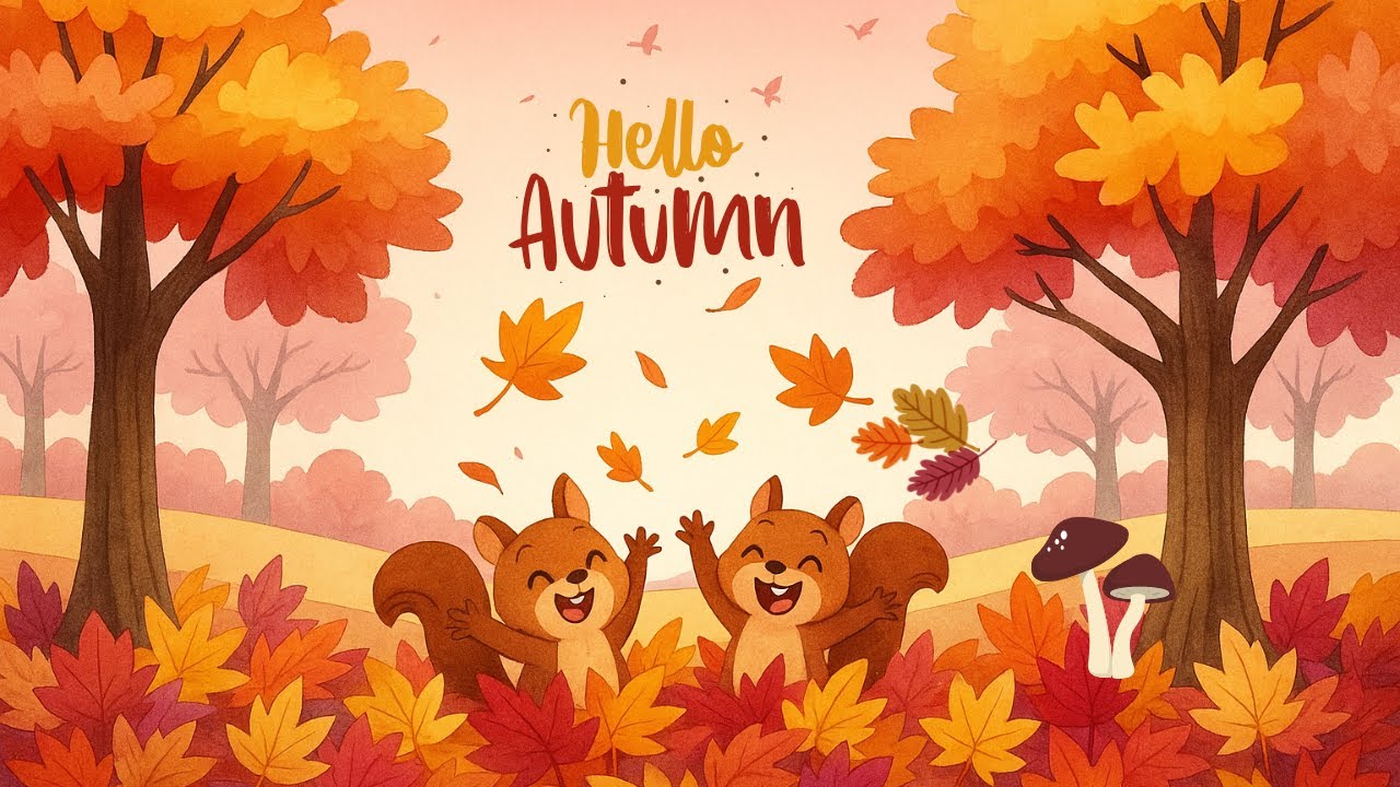 Autumn Colors Song for Kids | Red, Yellow, Orange & Brown 🍁 Fall Leaves ...