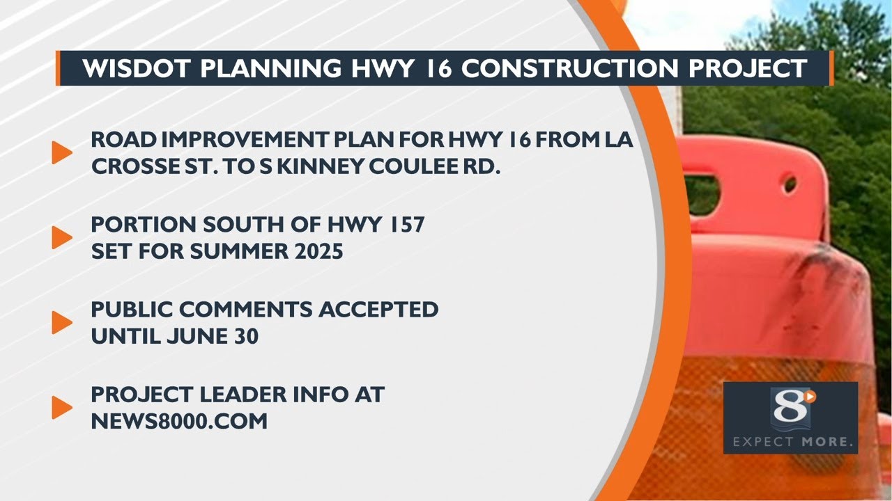 WISDOT planning HWY 16 construction project - YouTube