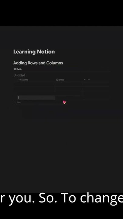 Let S Learn How To Add New Rows And Columns In Notion Table Databases Notion Notiontutorial