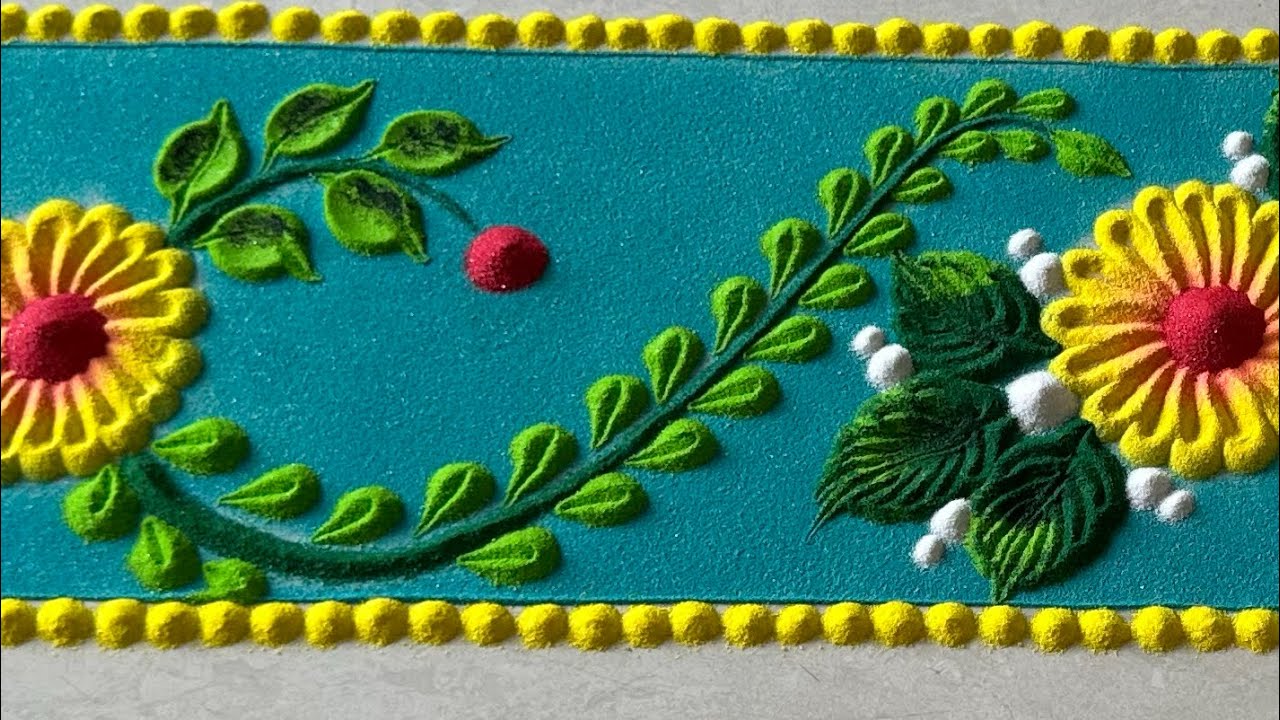 Easy and simple Toran Rangoli Design | Easy Rangoli for Beginners - YouTube