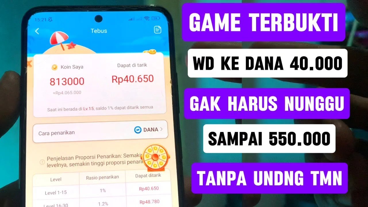 Terbukti WD ke dana 40 Ribu rupiah | dari game penghasil saldo dana 550 ...