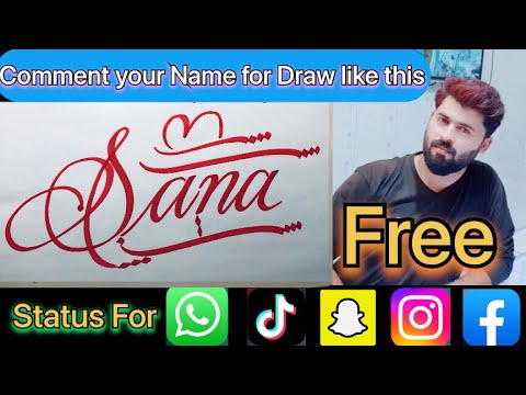 Sana Name Signature Calligraphy Status | How to Cursive write with cut ...