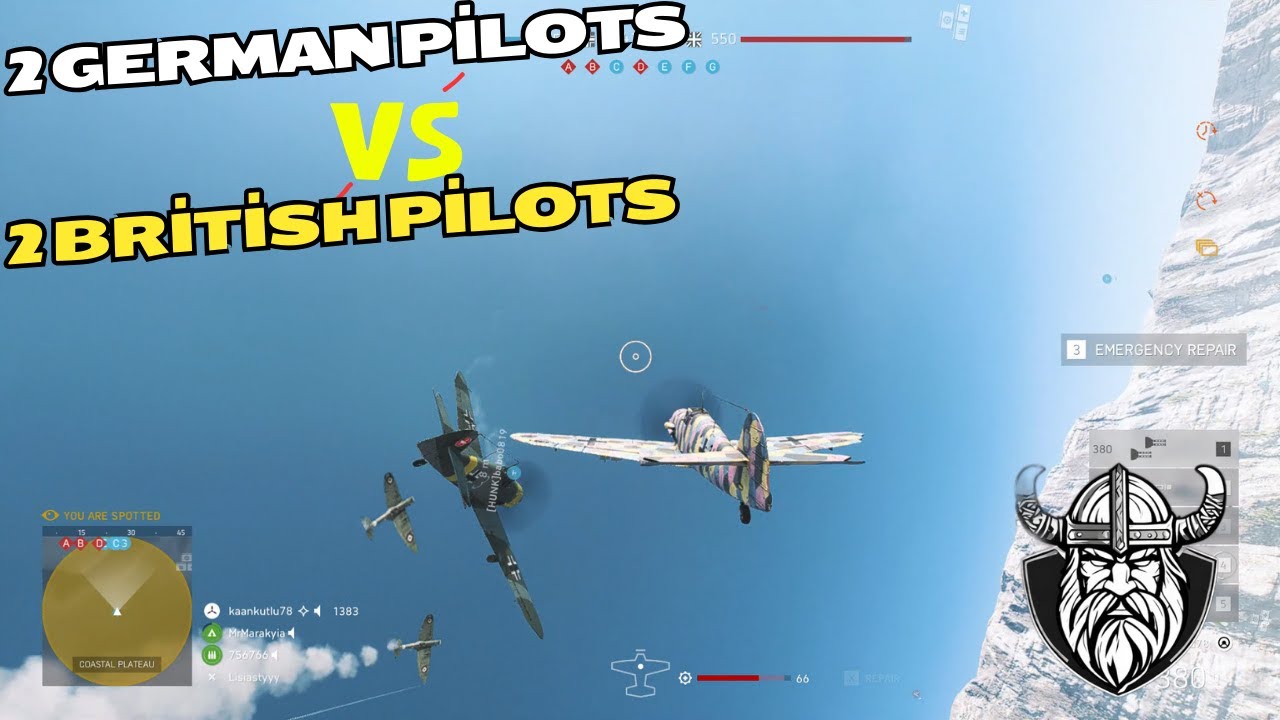 BATTLEFİELD V 2 GERMAN PİLOTS VS 2 BRİTİSH PİLOTS - YouTube