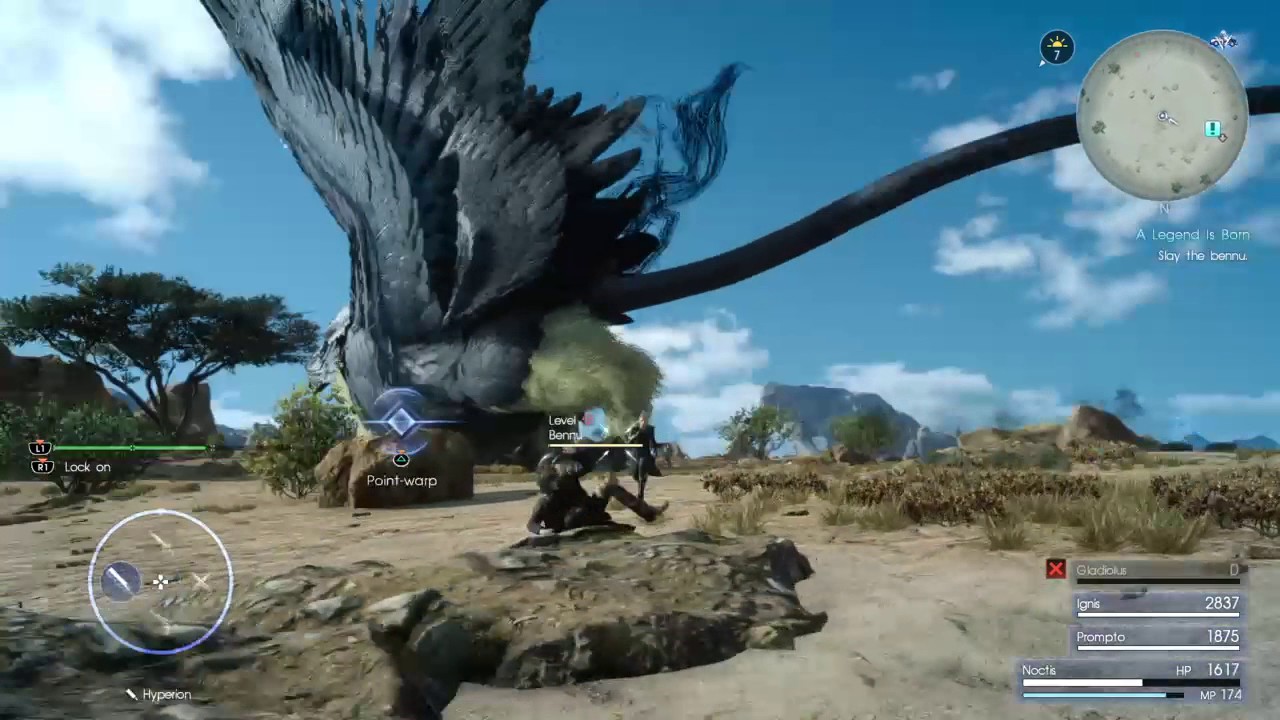 FINAL FANTASY XV Slaying the Giant Bird Bennu - YouTube