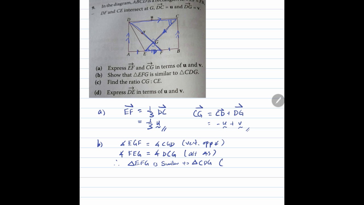 Vectors similar triangles - YouTube