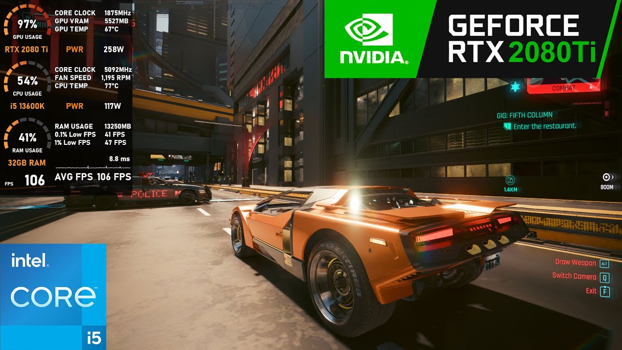 RTX 2080 Ti | Cyberpunk 2077 Patch 2.11 - 1080p Ultra, DLSS, Ray ...