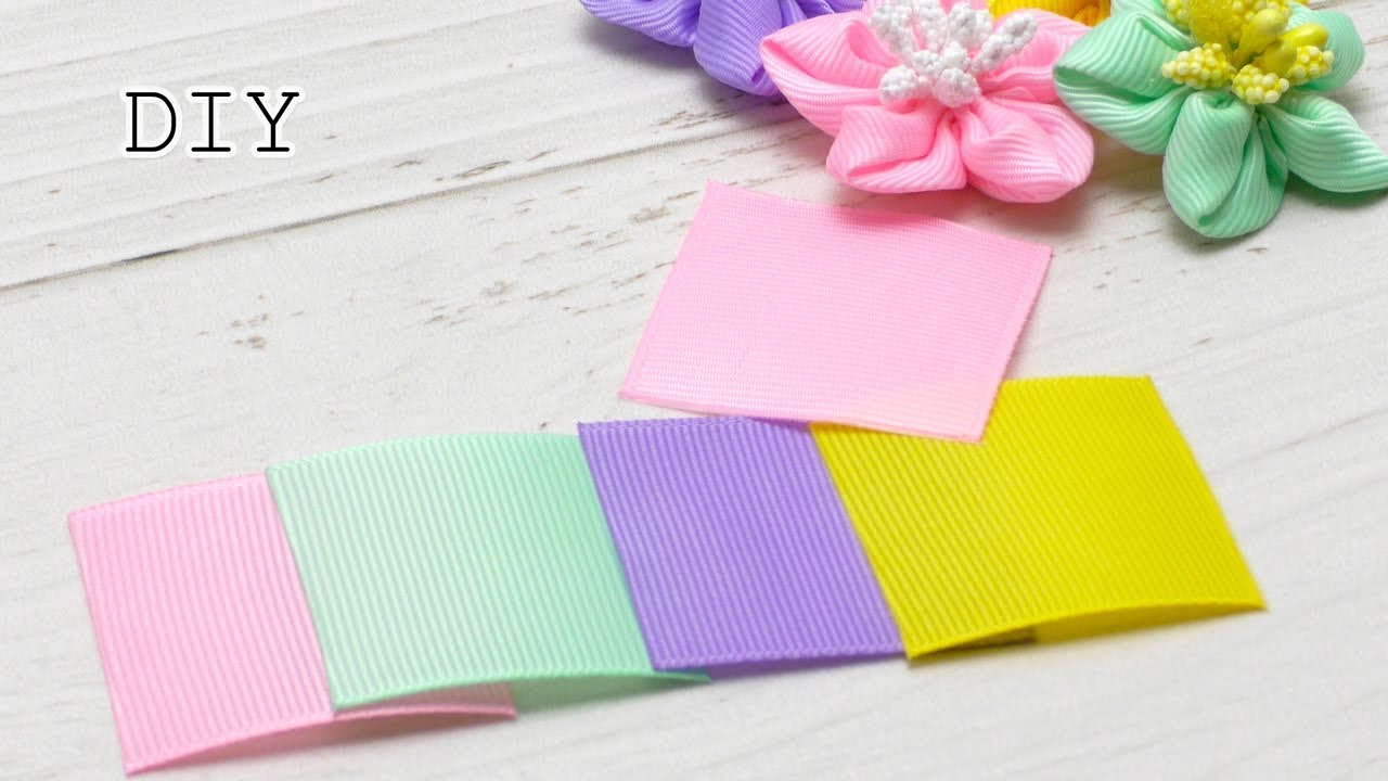 Mini fabric flower! Easy way - YouTube