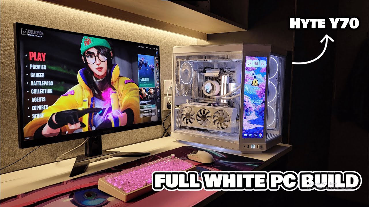 building my dream white pc | hyte y70 touch - YouTube