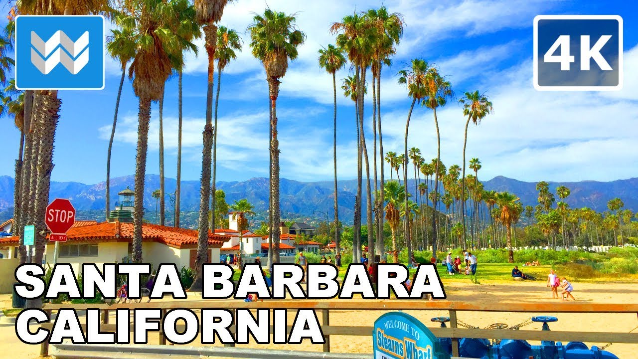 Walking from State St to Stearns Wharf in Downtown Santa Barbara ...