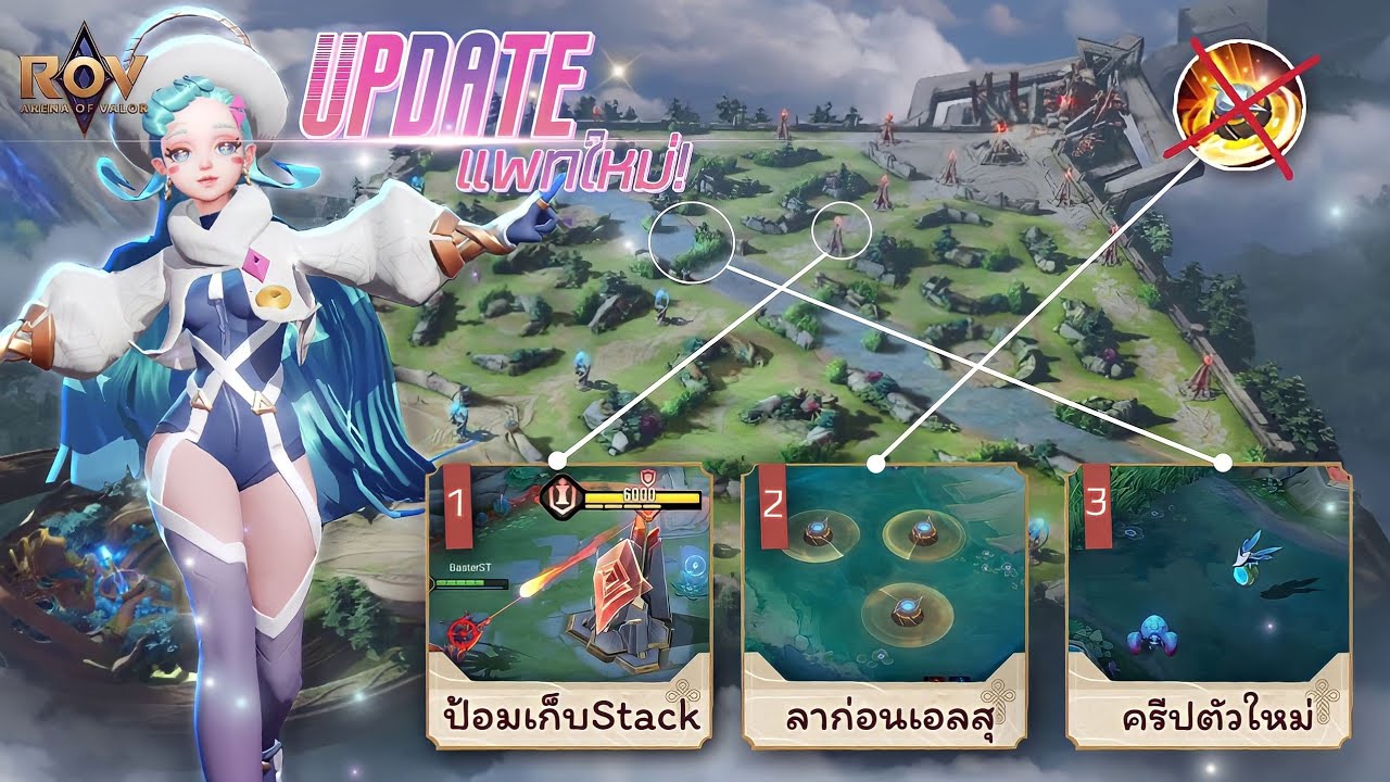 ROV อัพเดท!!แพทใหม่ Map (ล่าสุด) Skill/ป้อม/ครีป เปลี่ยนไปเยอะ!! - YouTube
