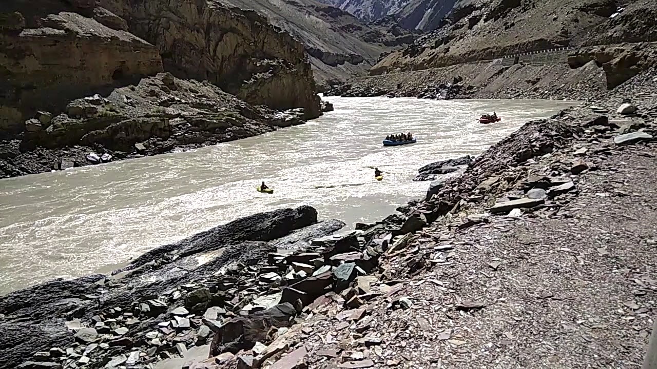 Indus river rafting Leh ladakh - YouTube