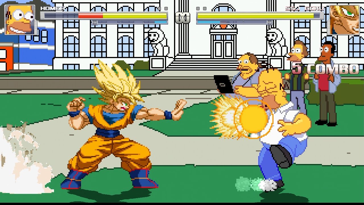 HOMERO SIMPSON vs GOKU ssj Fight Club Cartoon - YouTube