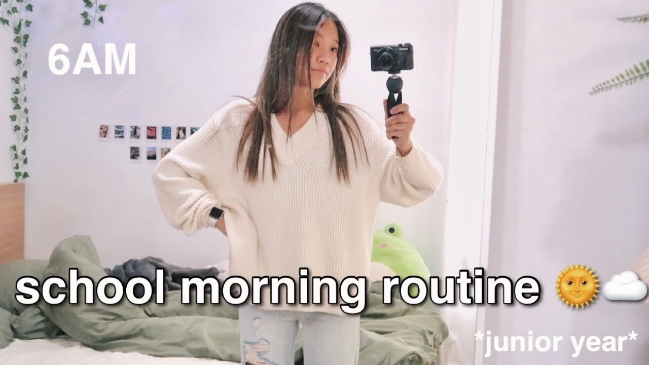 my 6AM REALISTIC school morning routine 🌱 - YouTube