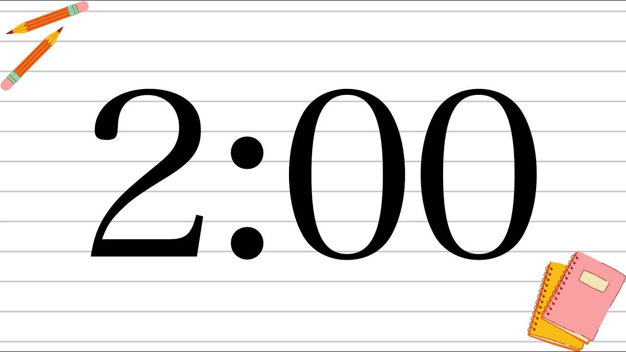 2 Minute School Notebook Timer (Piano Tones at End) - YouTube