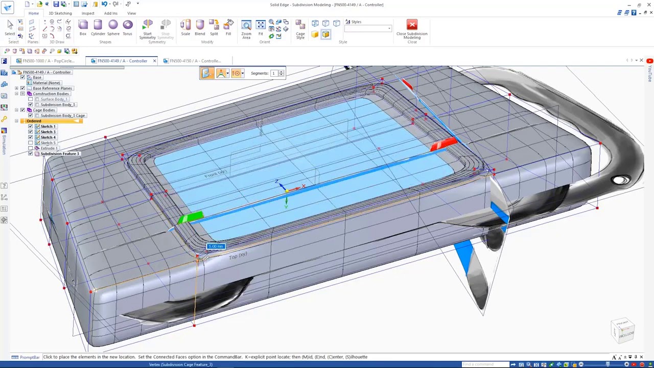Solid Edge 2021 | Modélisation par Subdivision - YouTube