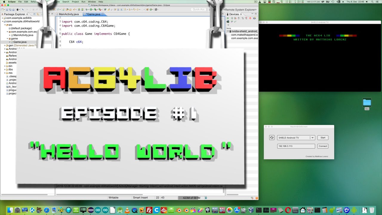 C64 / AC64Lib Episode #1 "Hello World!" - Live Coding 8 bit - YouTube