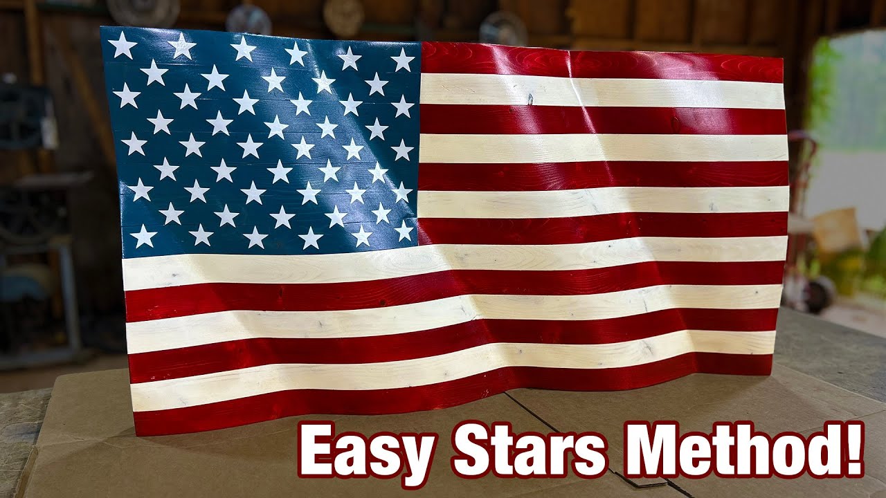 DIY Wavy Wooden American Flag | Beginner-Friendly Star Method - YouTube
