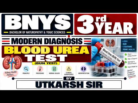 BNYS 3rd Year | Modern Diagnosis – Blood Urea Test | By Utkarsh Sir...