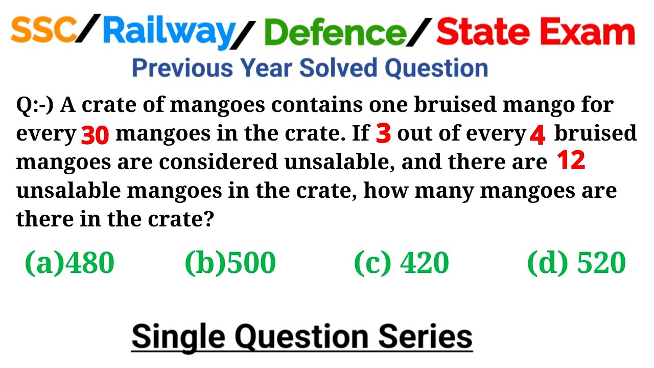 A crate of mangoes contains one bruised mango for every 30 mangoes in ...