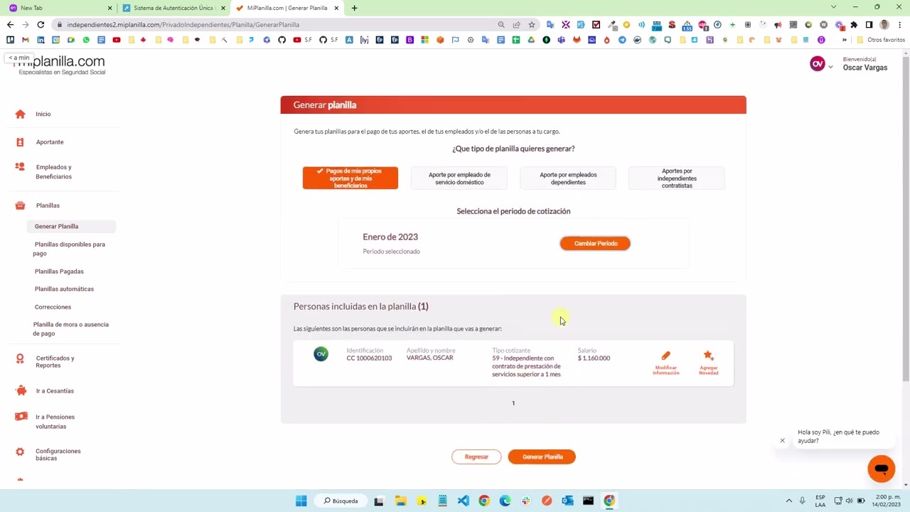 Proceso, pago, Miplanilla, salud, arl, pensión - YouTube