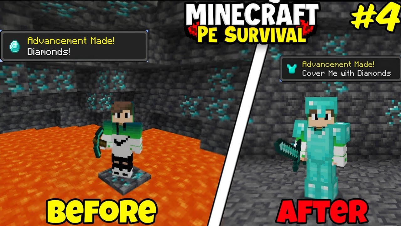 (Advancement Made) Cover Me with Diamonds🤑(in minecraft pe 1.20 ...