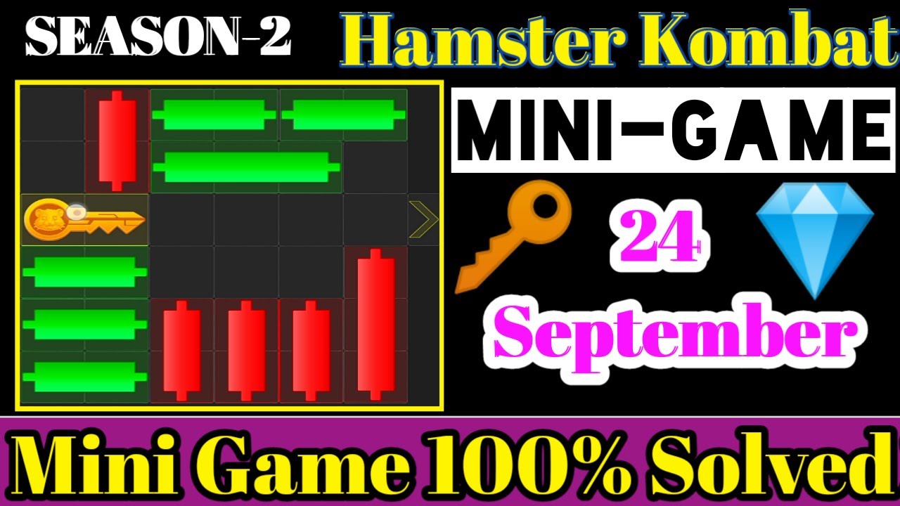 24 September Mini Game Hamster Kombat Today | Mini Game Puzzle EASY SOLUTION | Get KEY 🔑| Mini ...
